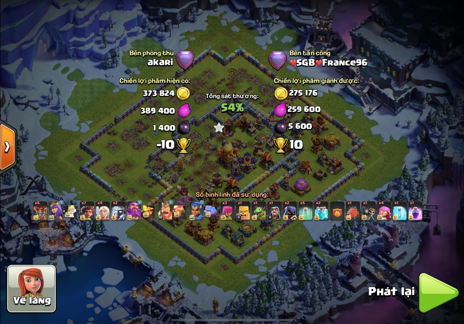 Base TH16 Thủ 1 Sao Rank 5k8 - 5k9 Cúp Huyền Thoại Clash of clans